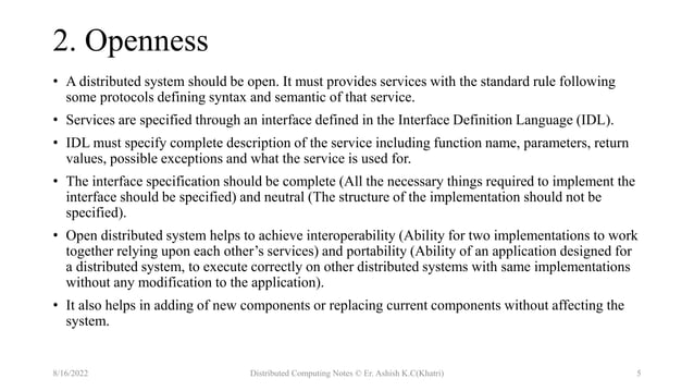 Design Goals of Distributed System | PPTX | Computer Networking | Computing