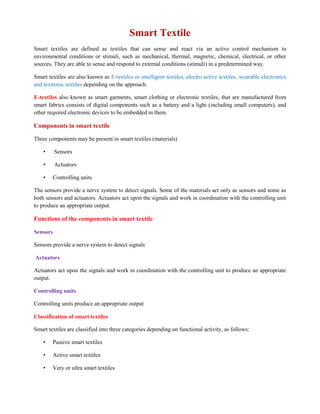 smart textile | PDF