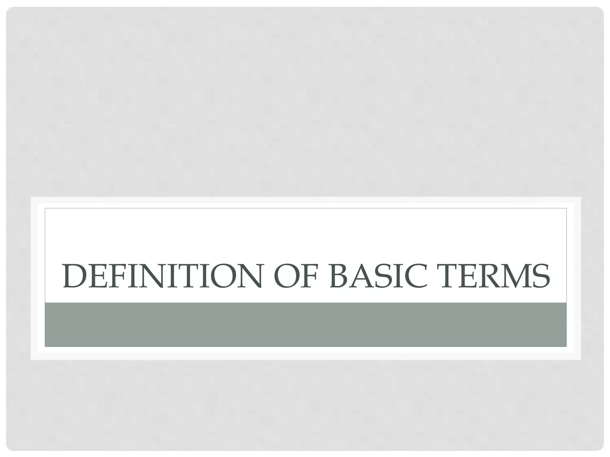 Basic Terms in Statistics | PPTX