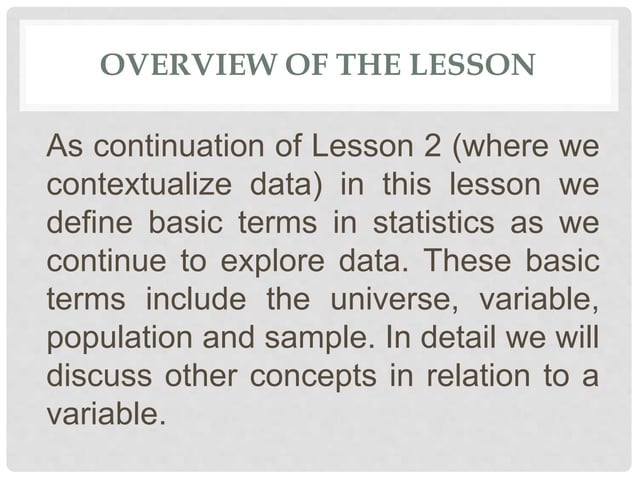 Basic Terms in Statistics | PPTX