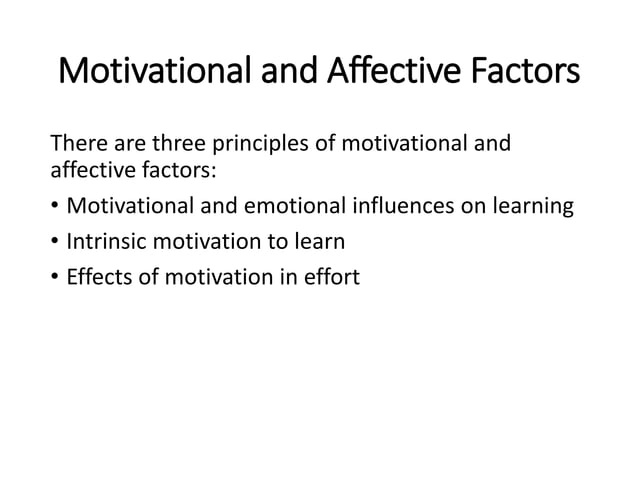 motivational and affective_factors | PPTX | Education