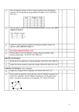 3. cs8451 daa anna univ question bank unit 3 | DOC
