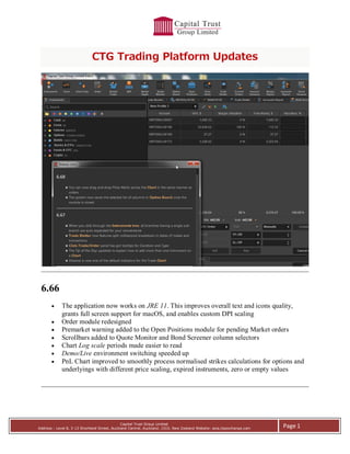 CTG Trading Platform Updates | PDF