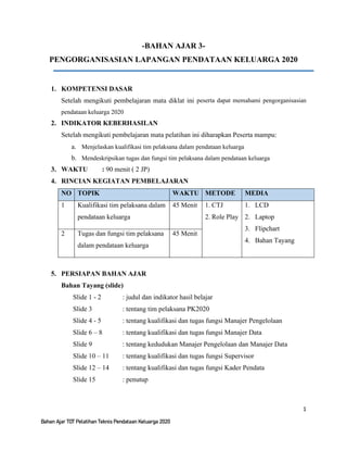 3. Bahan Ajar Pengorganisasian Lapangan | PDF