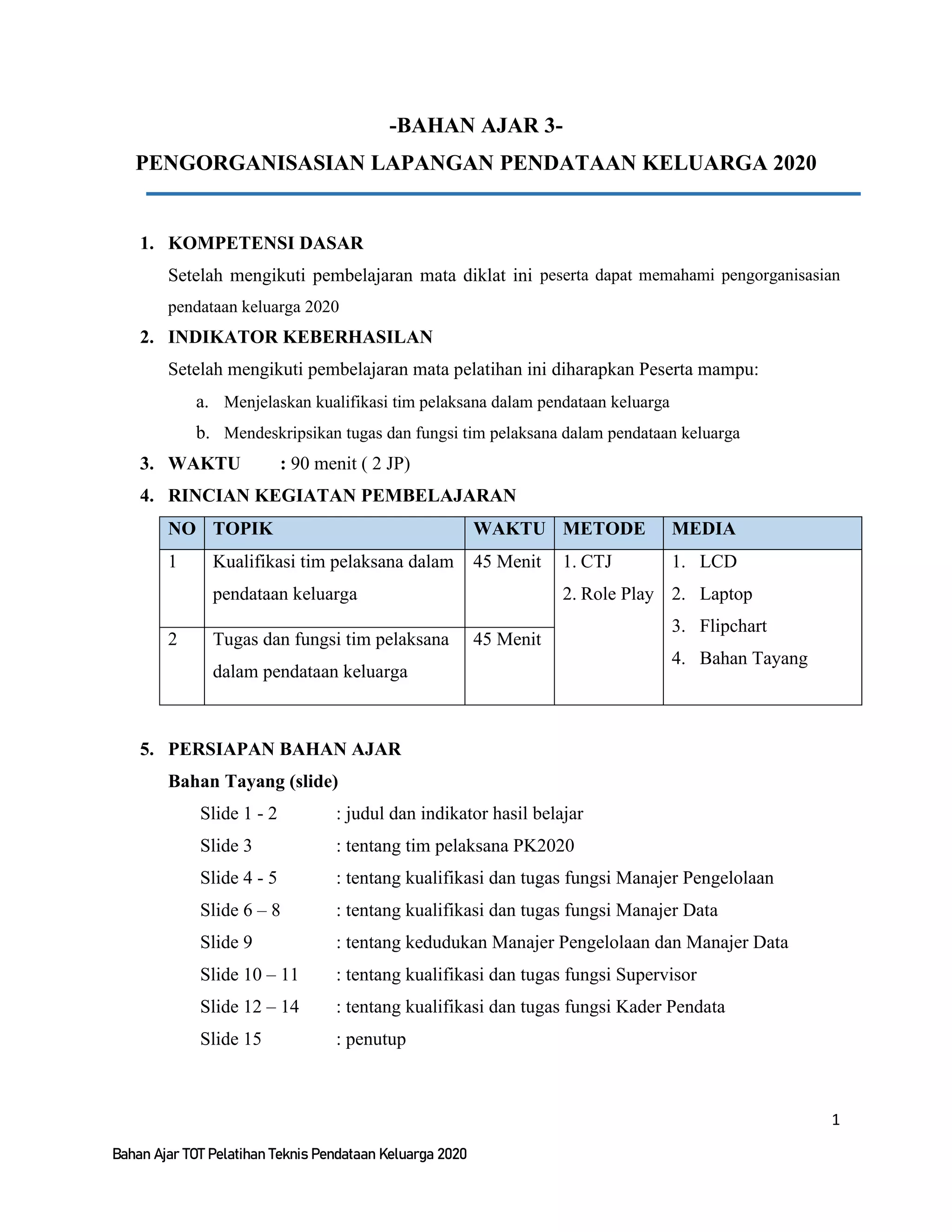 3. bahan ajar pengorganisasian lapangan | PDF