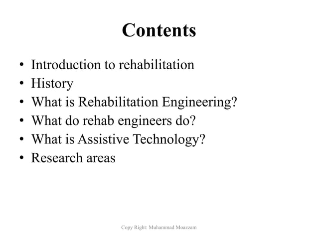 Introduction to rehabilitation | PDF