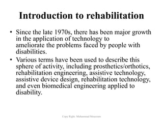 Introduction to rehabilitation | PDF