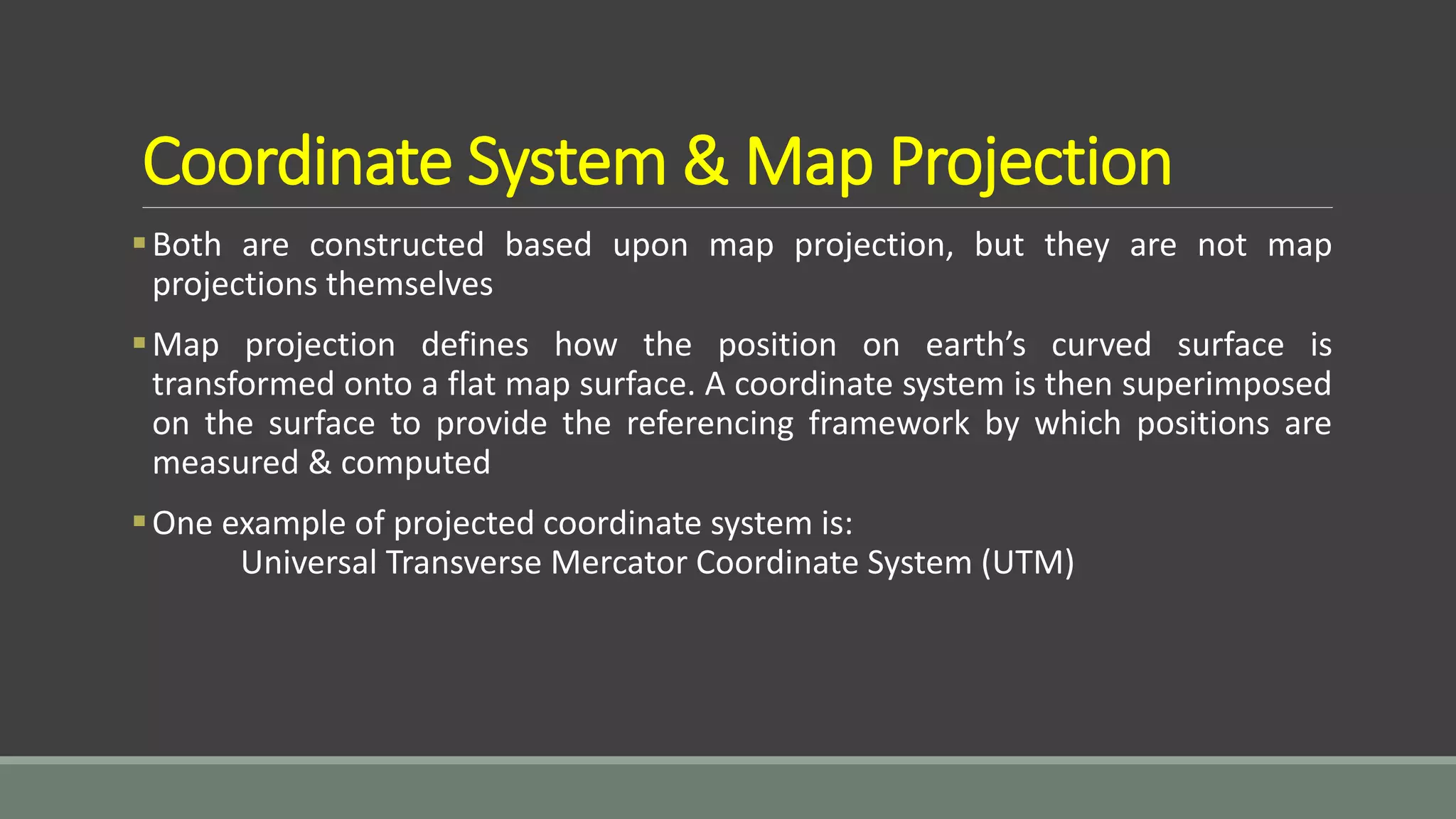 Coordinate systems, datum & map projections | PPTX Coordinate systems, datum & map projections | PPTX