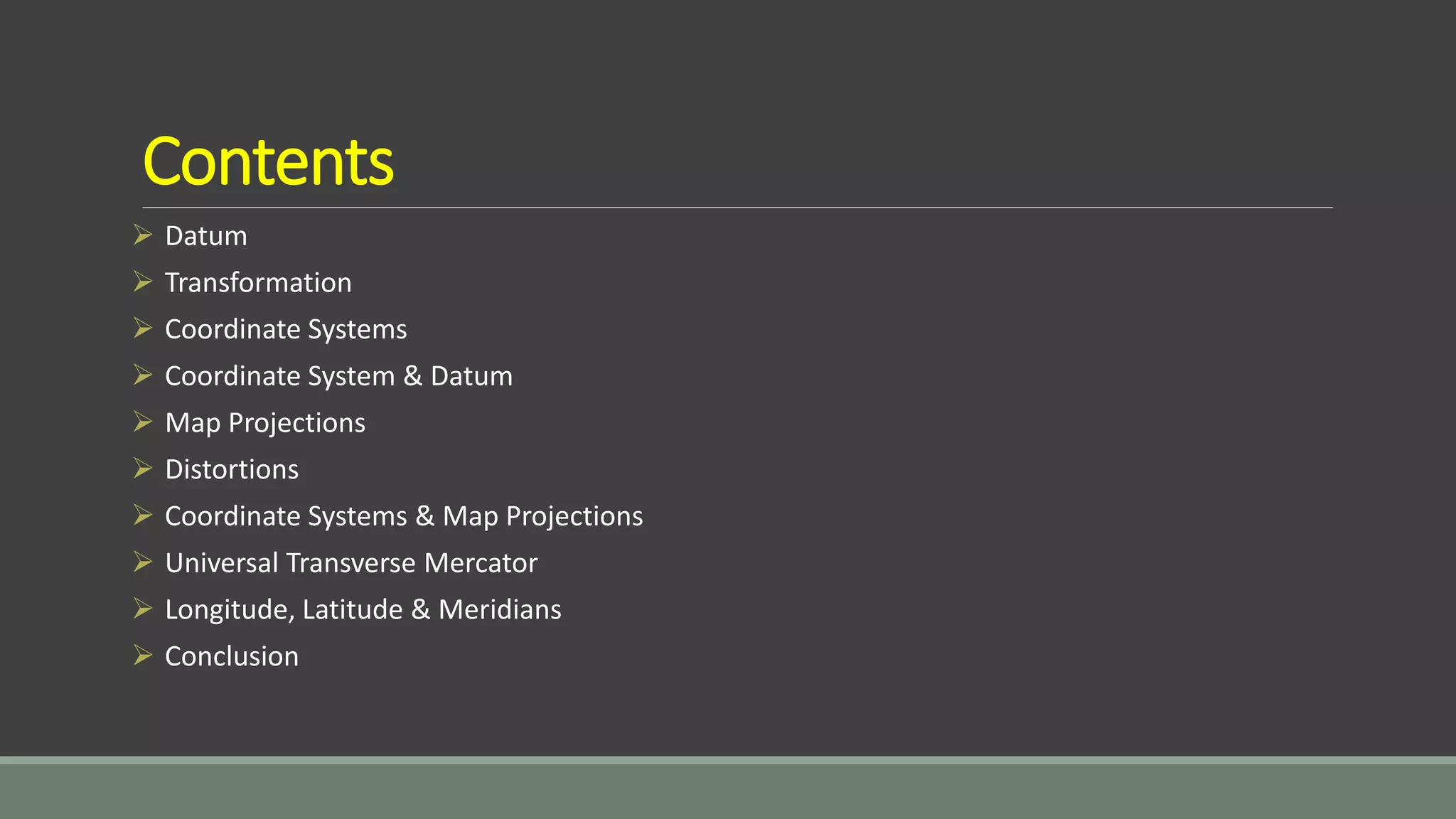 Coordinate systems, datum & map projections | PPTX