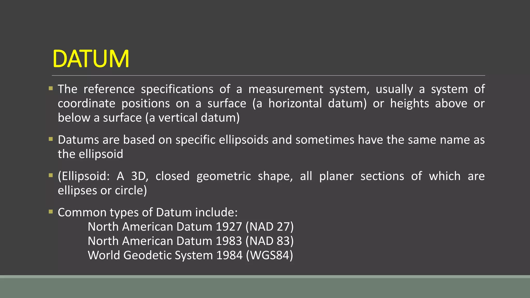 Coordinate Systems Datum And Map Projections Pptx 3 D Graphics