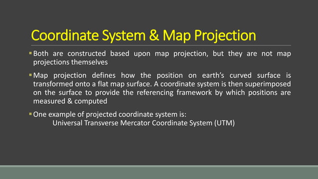 Coordinate systems, datum & map projections | PPT