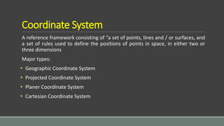 Coordinate systems, datum & map projections | PPTX
