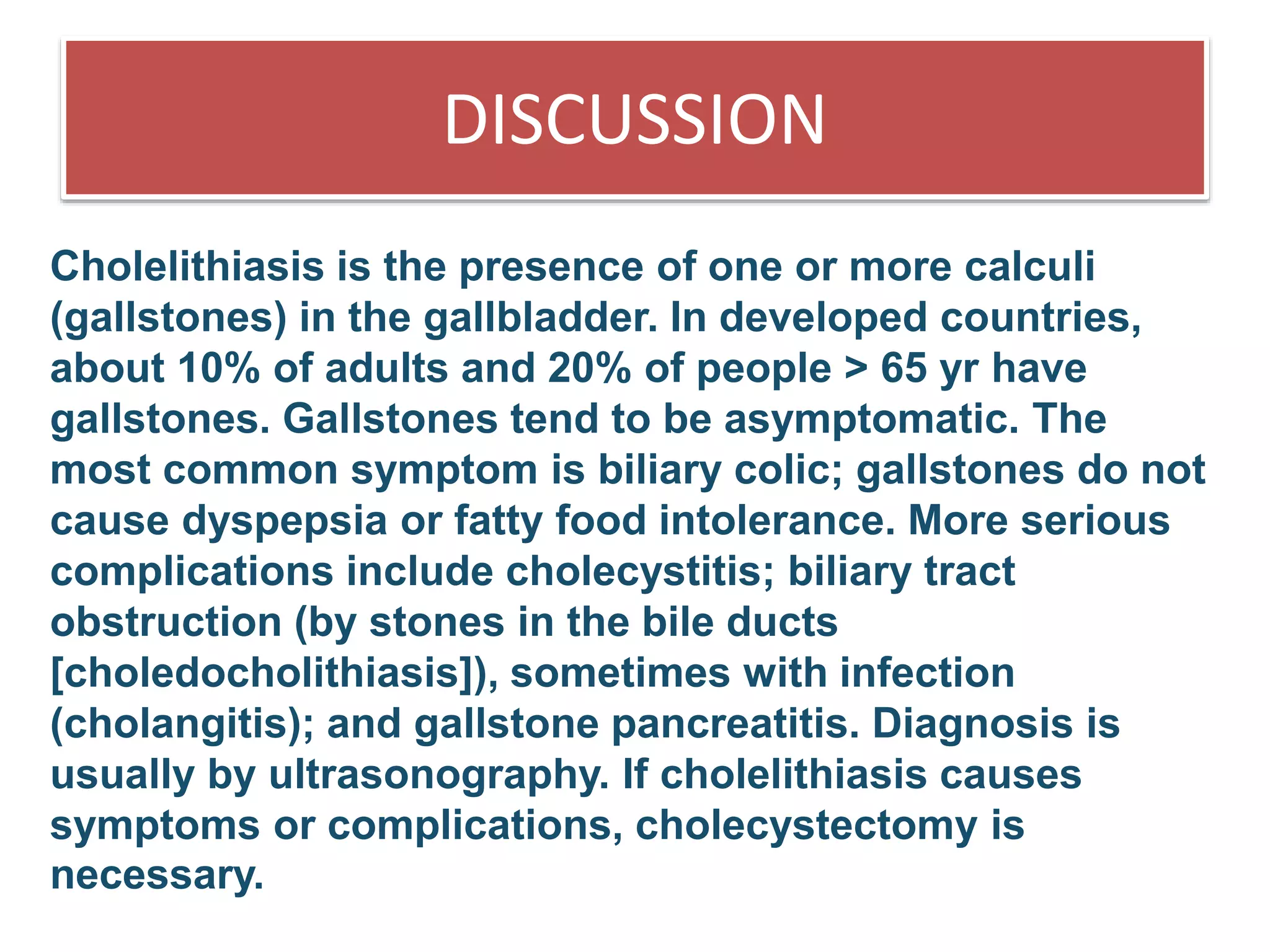 a case presentation / study on cholelithiasis | PPTX