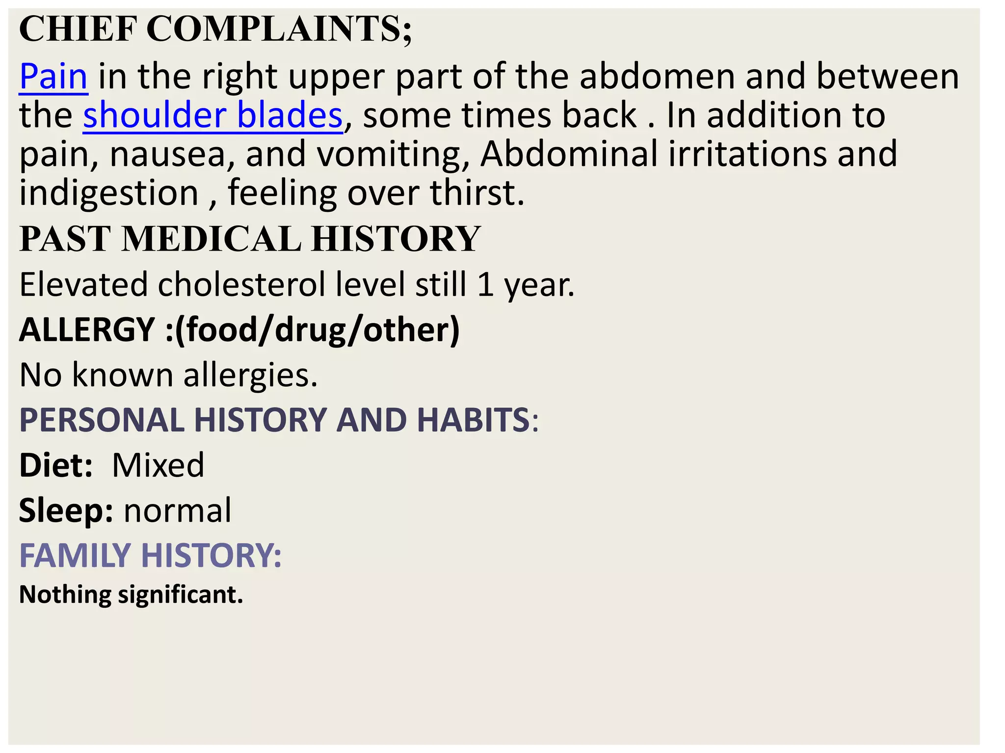 a case presentation / study on cholelithiasis | PPTX
