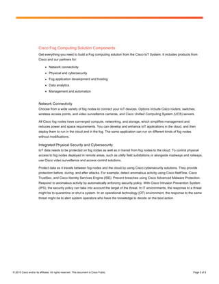 Cisco Fog Computing Solutions: Unleash the Power of the Internet of Things | PDF