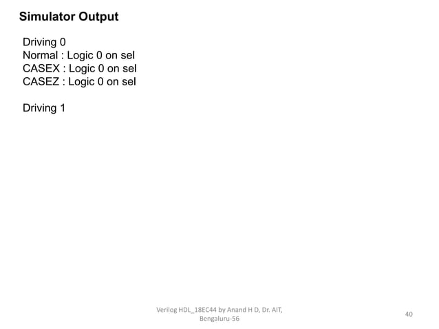 Concepts Of Behavioral Modelling In Verilog Hdl Ppt 