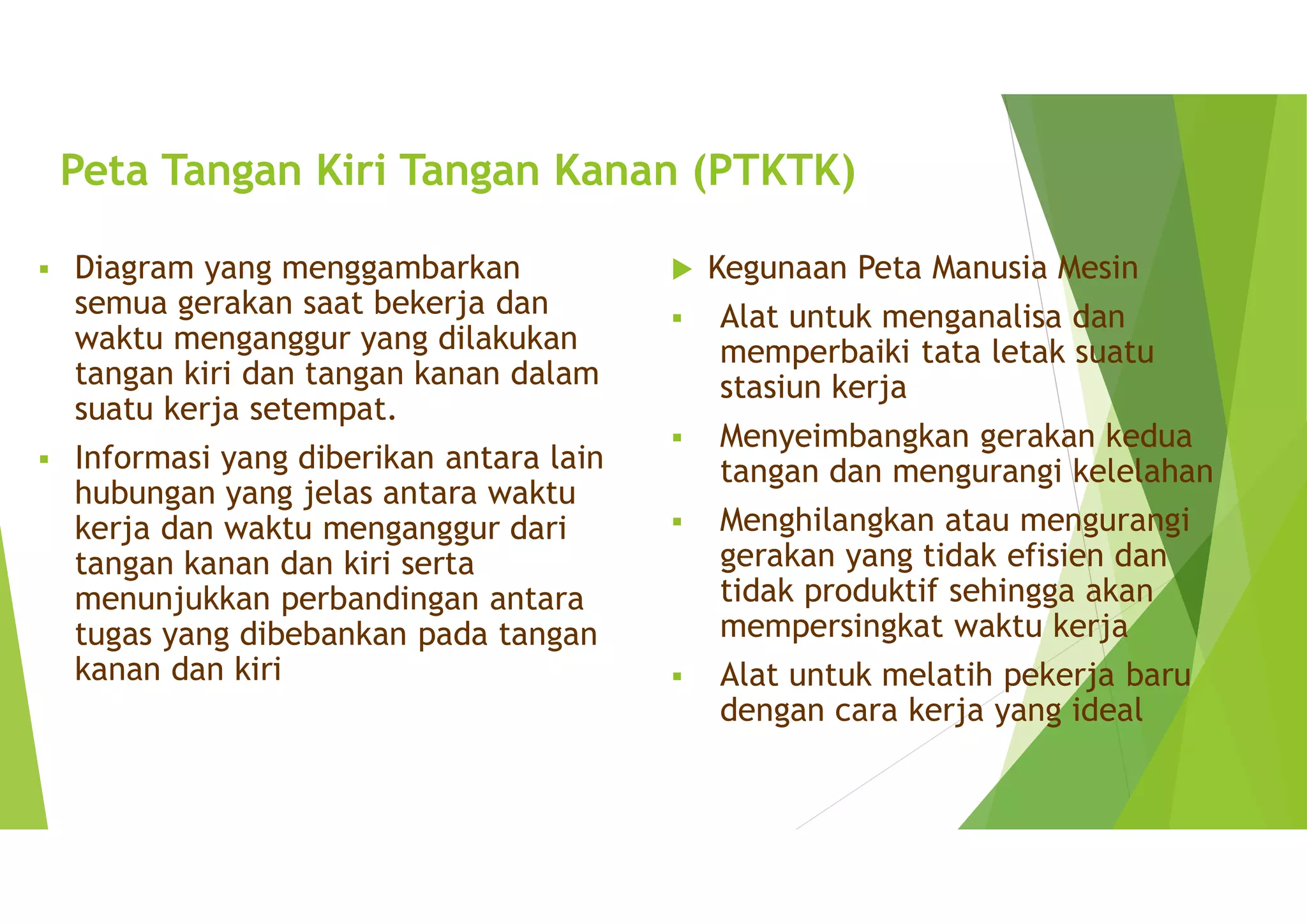 3.2 PERANCANGAN SISTEM KERJA & ERGONOMI - PETA-PETA KERJA SETEMPAT | PDF