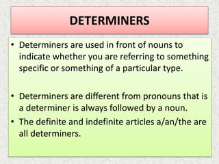3.1 articles and determiners (1) | PPTX