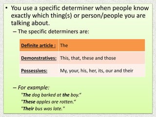 3.1 articles and determiners (1) | PPTX