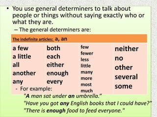3.1 articles and determiners (1) | PPTX