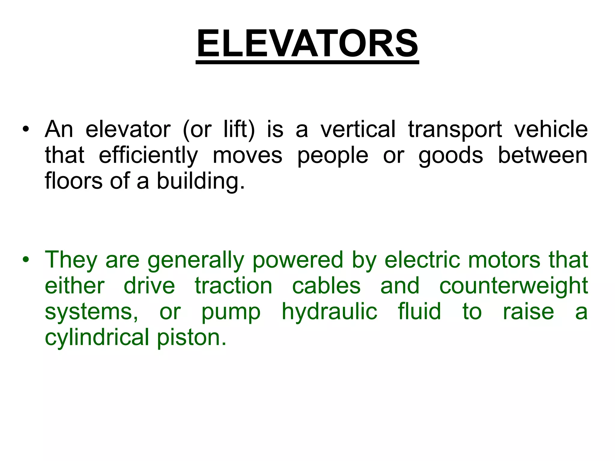 Elevators : Type & Working Principle | PPT