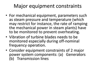 Equipment and Stability Constraints : System Operation | PPT