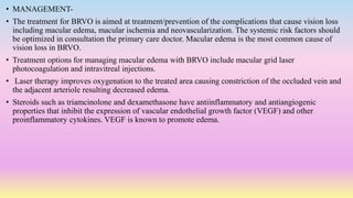 BRVO Etiopatho, Management with studies | PPTX