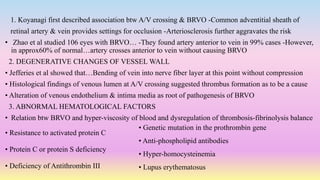 BRVO Etiopatho, Management with studies | PPTX