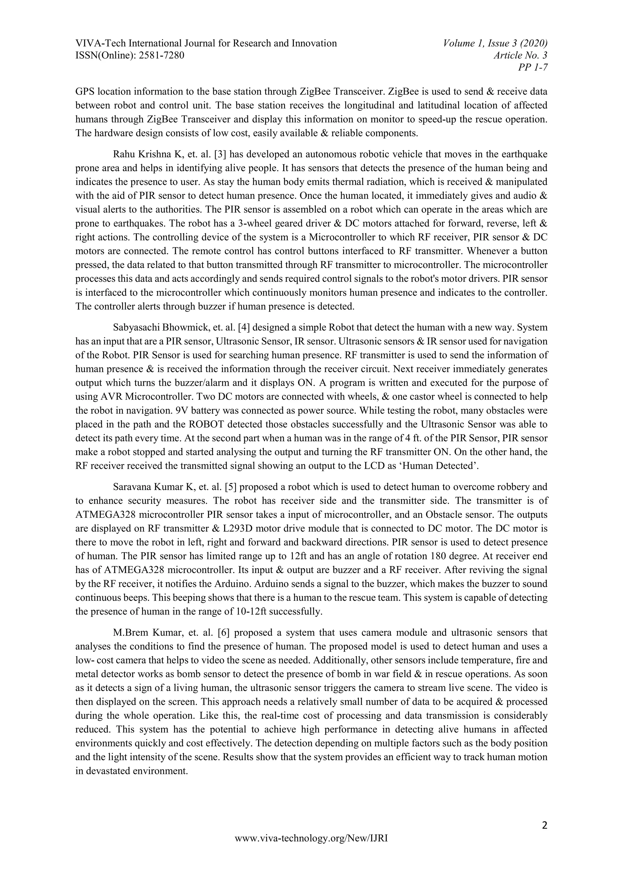 Detecting Alive Human Using Robot for Rescue Operation | PDF