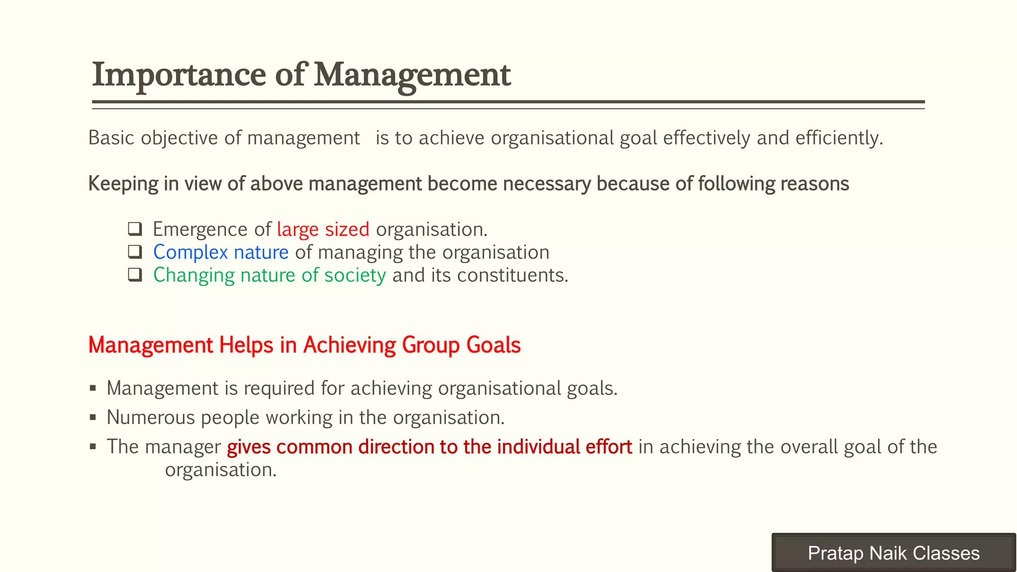 Importance of Management : XII Com Business Studies | PPT
