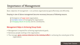 Importance of Management : XII Com Business Studies | PPT