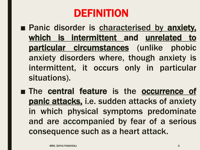 PANIC ANXIETY DISORDER | PPTX | Brain and Nervous System Disorders ...