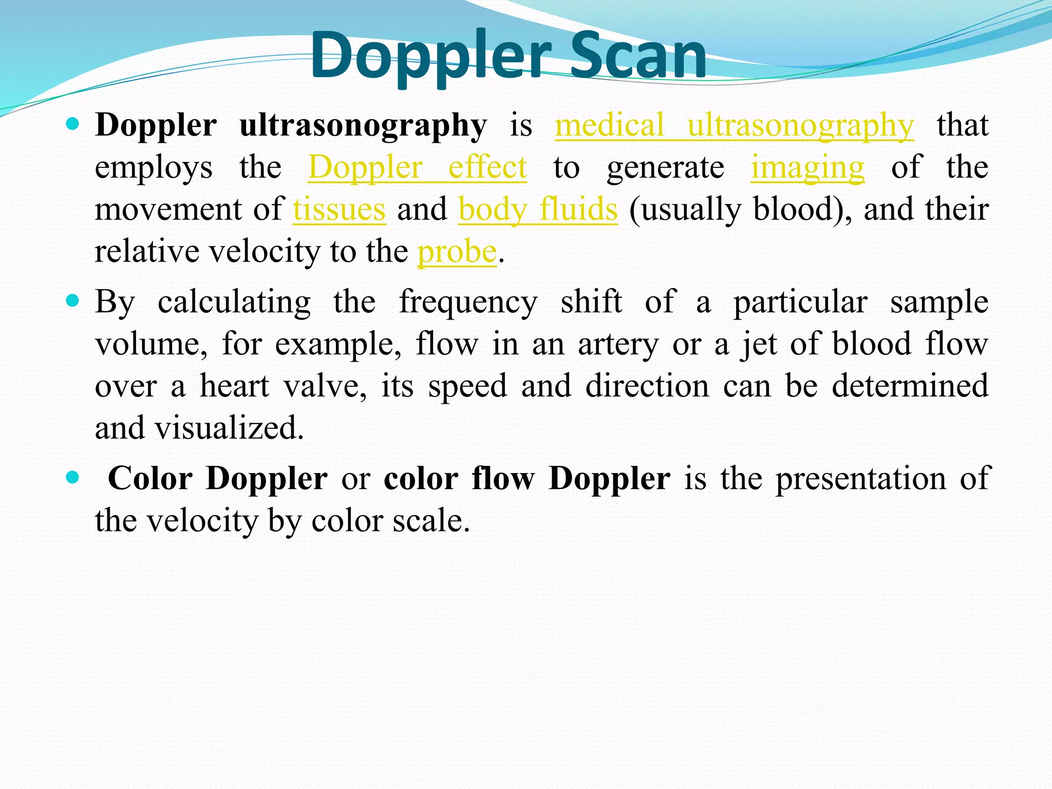 Ultra sound scan & Doppler Scan | PPT