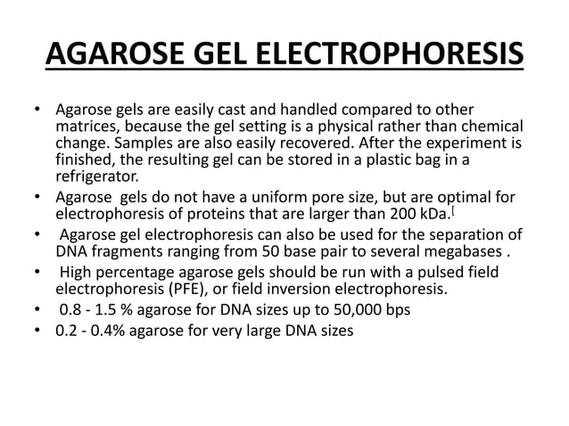 Agarose gel electrophoresis by KK Sahu sir | PPT