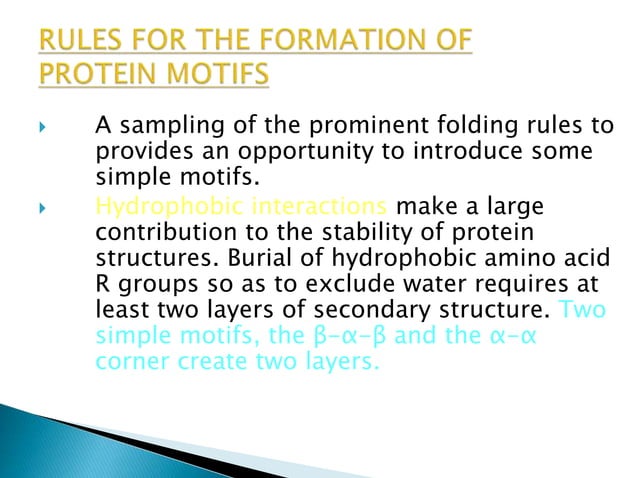 Protein motif. by KK Sahu sir | PPT | Chemistry | Science