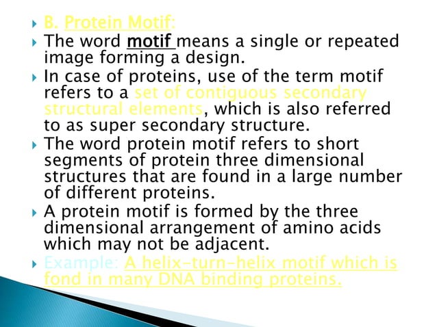 Protein motif. by KK Sahu sir | PPT | Chemistry | Science
