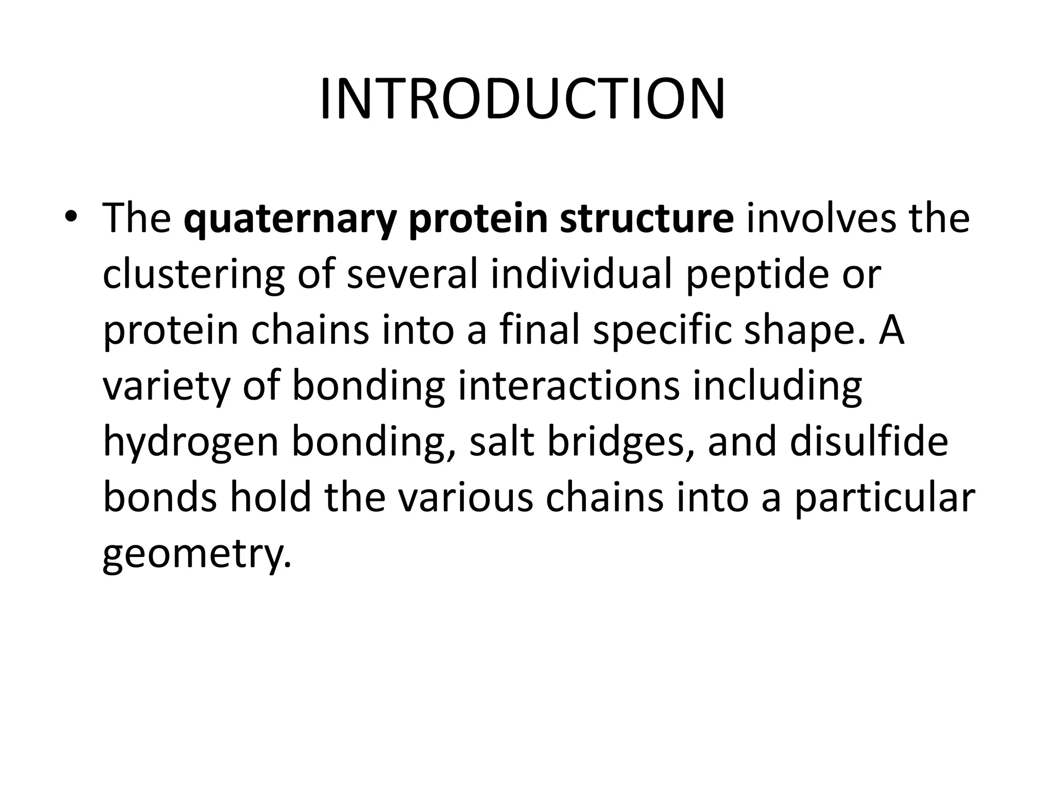 Quaternary structure of protein By KK Sahu Sir | PPT