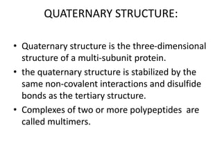 Quaternary structure of protein By KK Sahu Sir | PPT