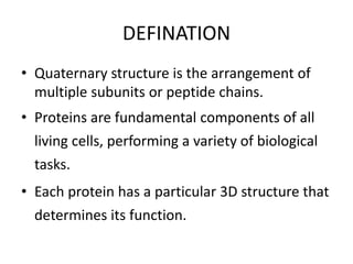 Quaternary structure of protein By KK Sahu Sir | PPT