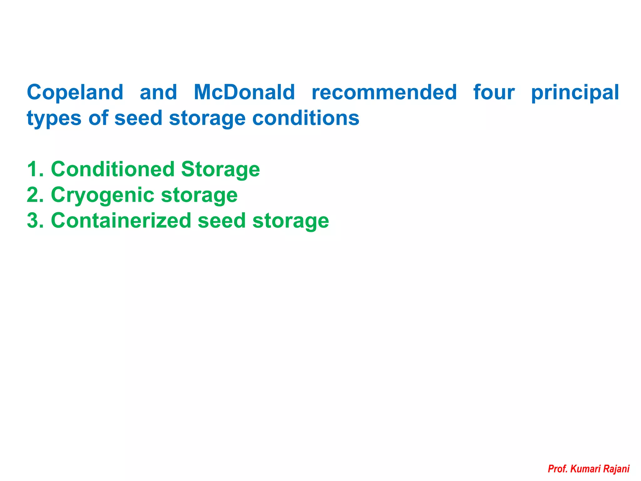 Types of seed storage | PPTX