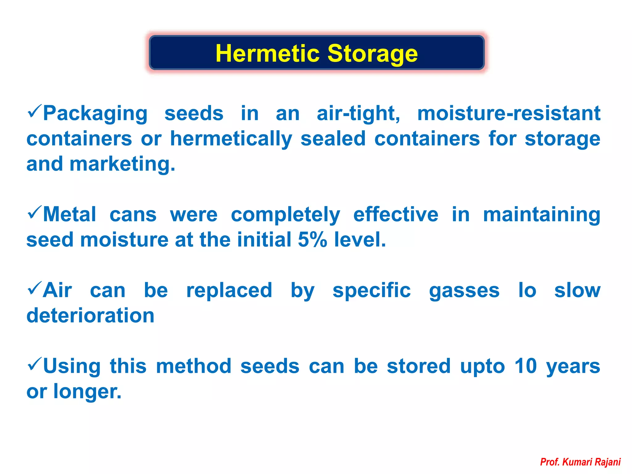 Types of seed storage | PPTX