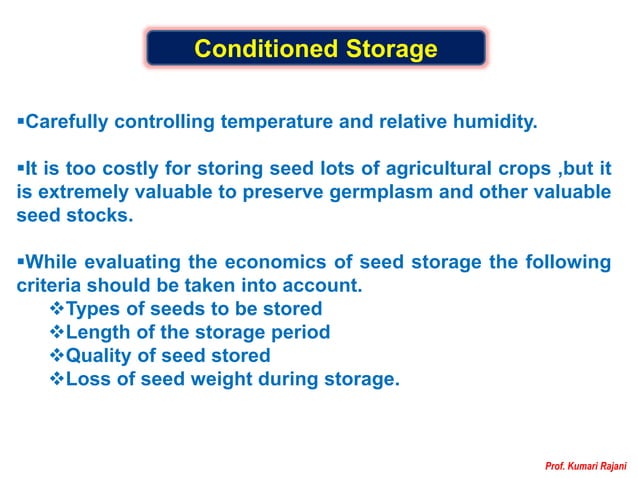 Types of seed storage | PPTX