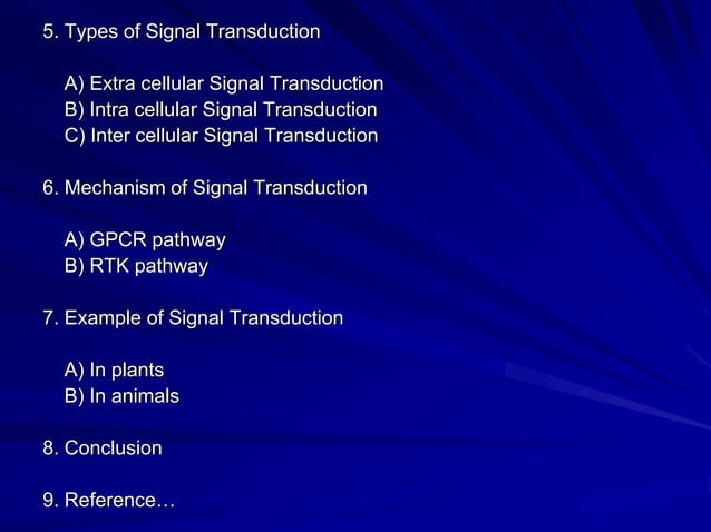 Signal transduction process | PPT | Biological Sciences | Science
