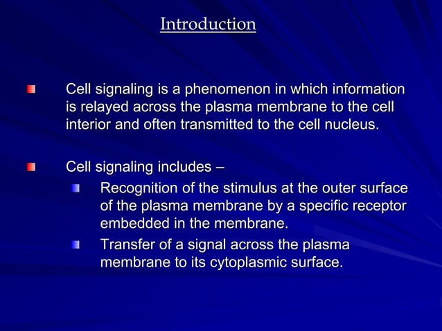 Signal transduction process | PPT | Biological Sciences | Science