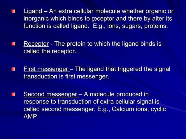 Signal transduction process | PPT | Biological Sciences | Science