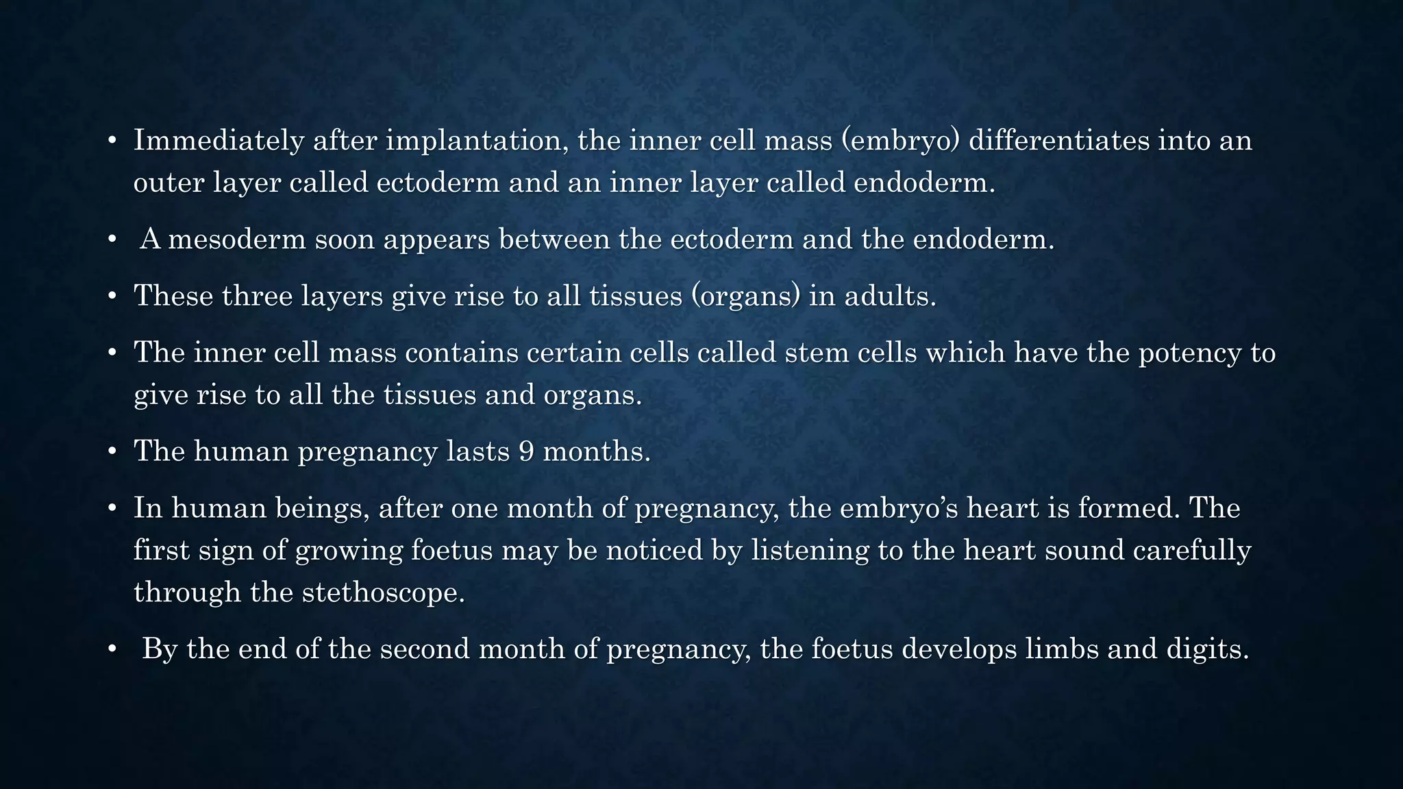 3. human reproduction implantation, pregnancy and embryonic development ...