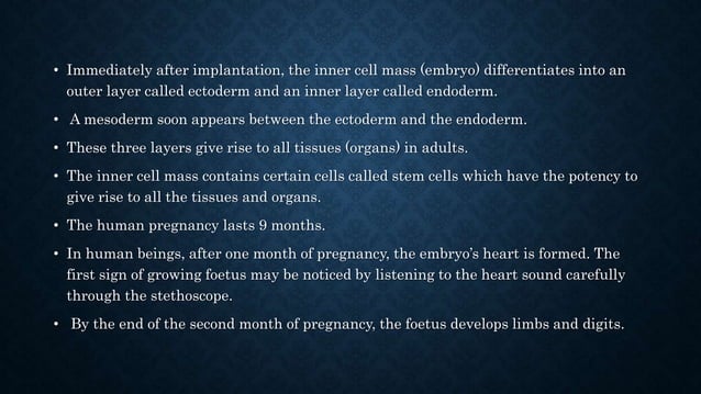 3. human reproduction implantation, pregnancy and embryonic development ...