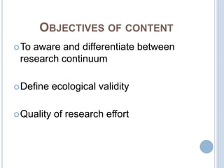 3.Research continuum in physiotherapy field | PPTX