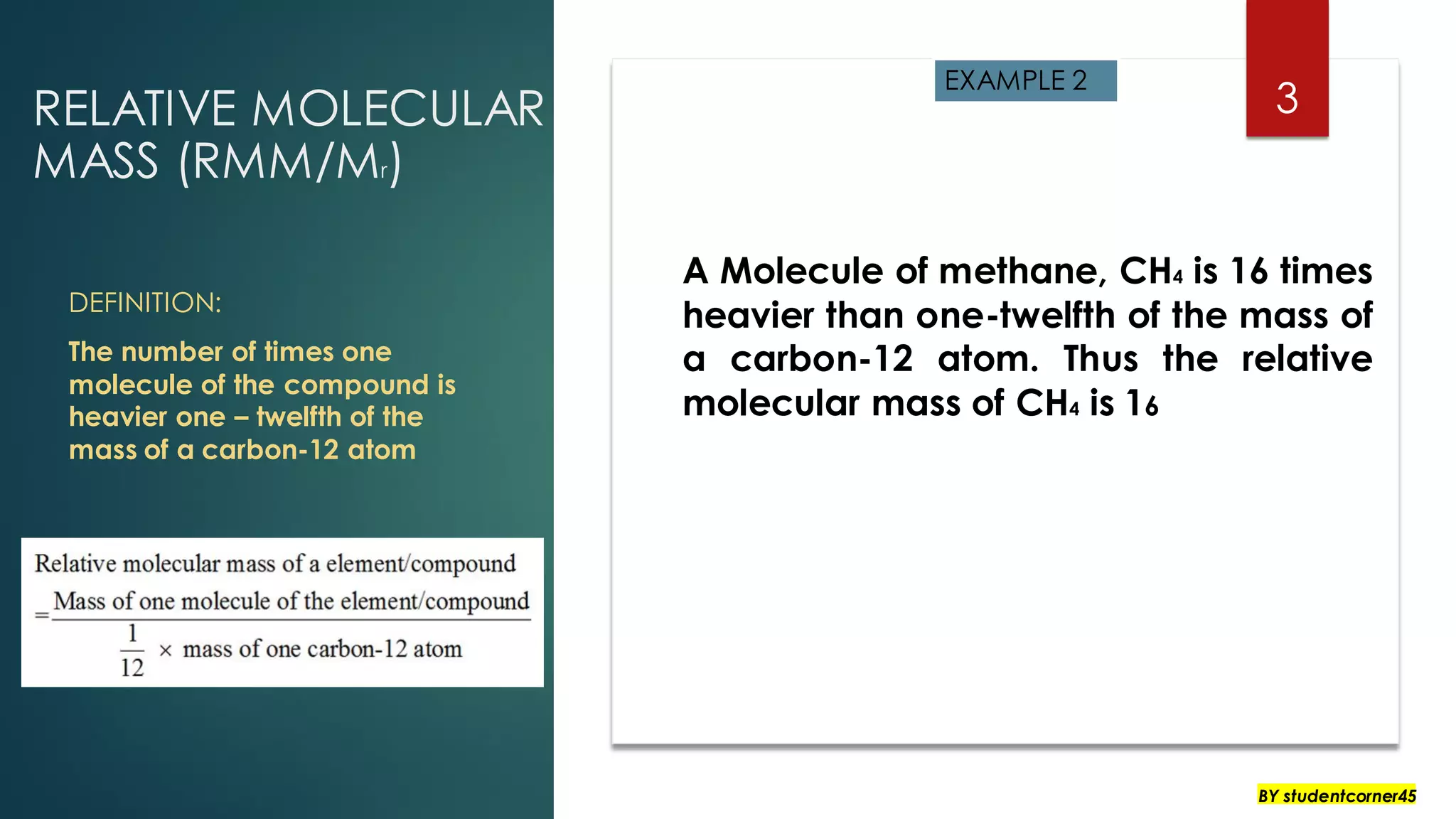 3.1 relative atomic mass and relative molecular mass Chemistry Spm | PDF