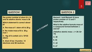 3.1 relative atomic mass and relative molecular mass Chemistry Spm | PDF
